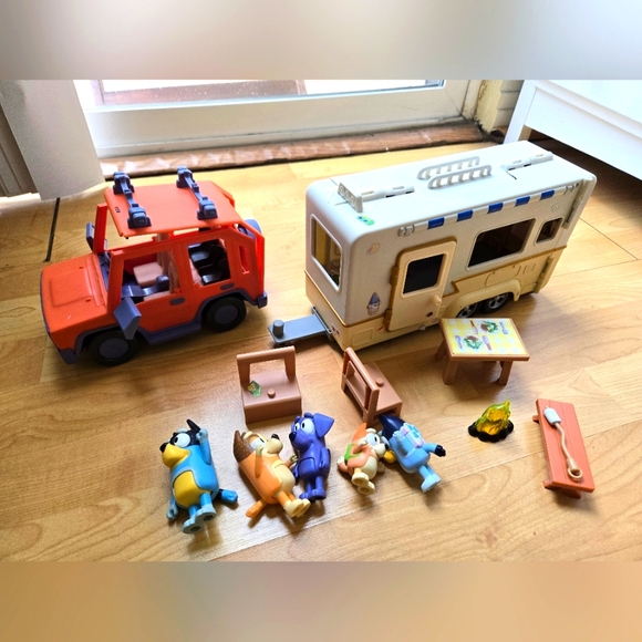 Toys | Bluey Toy Vehicle And Camper Set | Poshmark